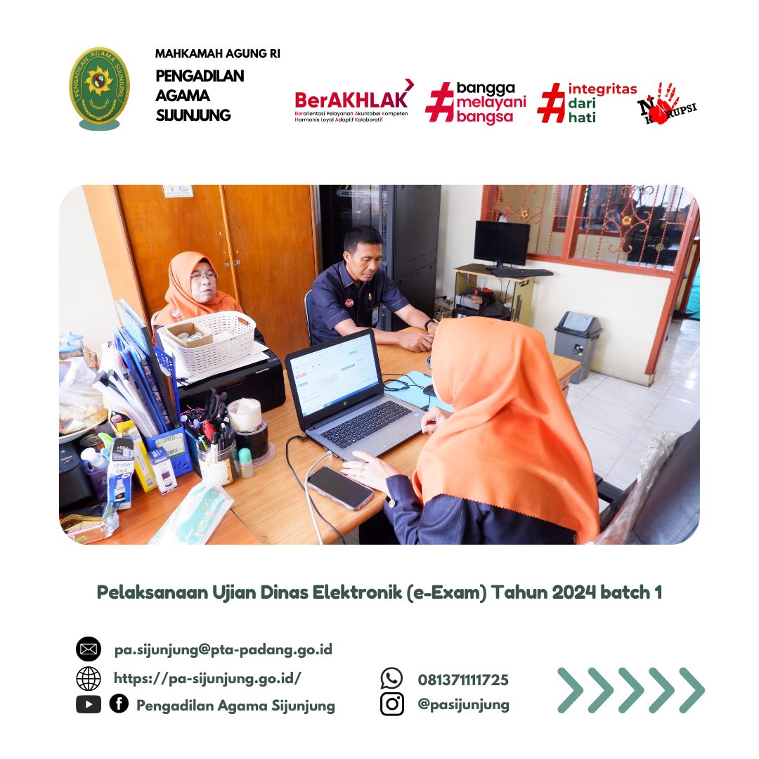 Pelaksanaan Ujian Dinas Elektronik (e-Exam) Tahun 2024 batch 1